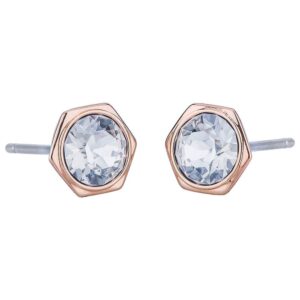 swarovski crystal rose gold pierced stud earrings