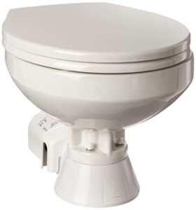 jabsco 37010-4192 electric marine toilet regular bowl 12 volt soft close boating head, blue