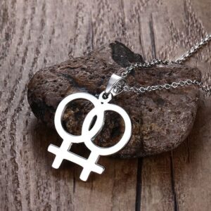 HoBST Gay & Lesbian LGBT Pride Stainless Steel Pendant Necklace FOR Women