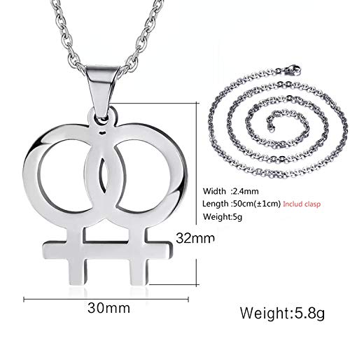 HoBST Gay & Lesbian LGBT Pride Stainless Steel Pendant Necklace FOR Women