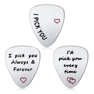 pack of 3 guitar picks i pick you gift for husband wife boyfriend girlfriend gift for love