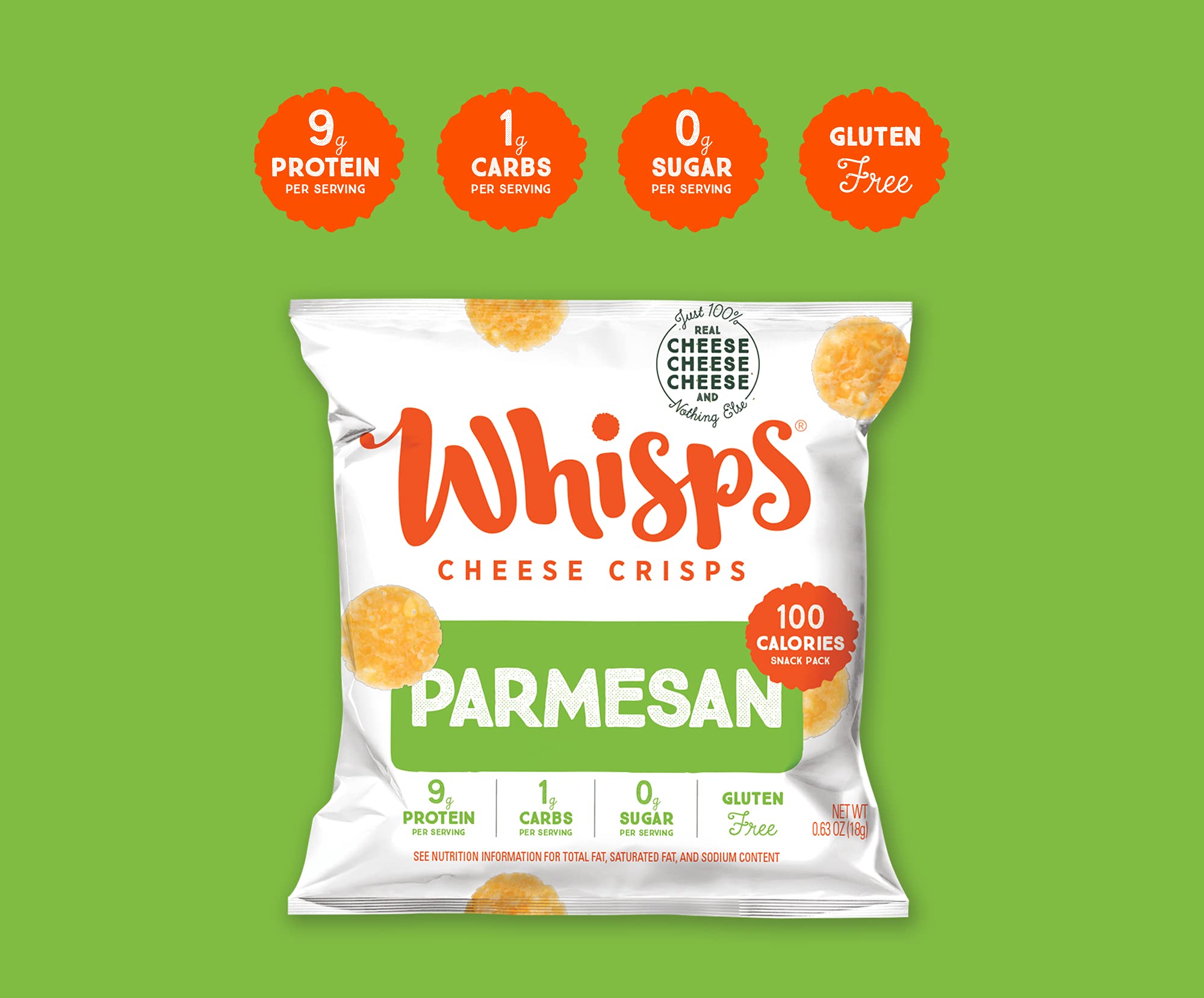 Whisps Cheese Crisps Parmesan & Cheddar Cheese | Protein Chips | Healthy Snacks | Protein Snacks, Gluten Free, High Protein, Low Carb Keto Food (0.63Oz, 12 Pack)