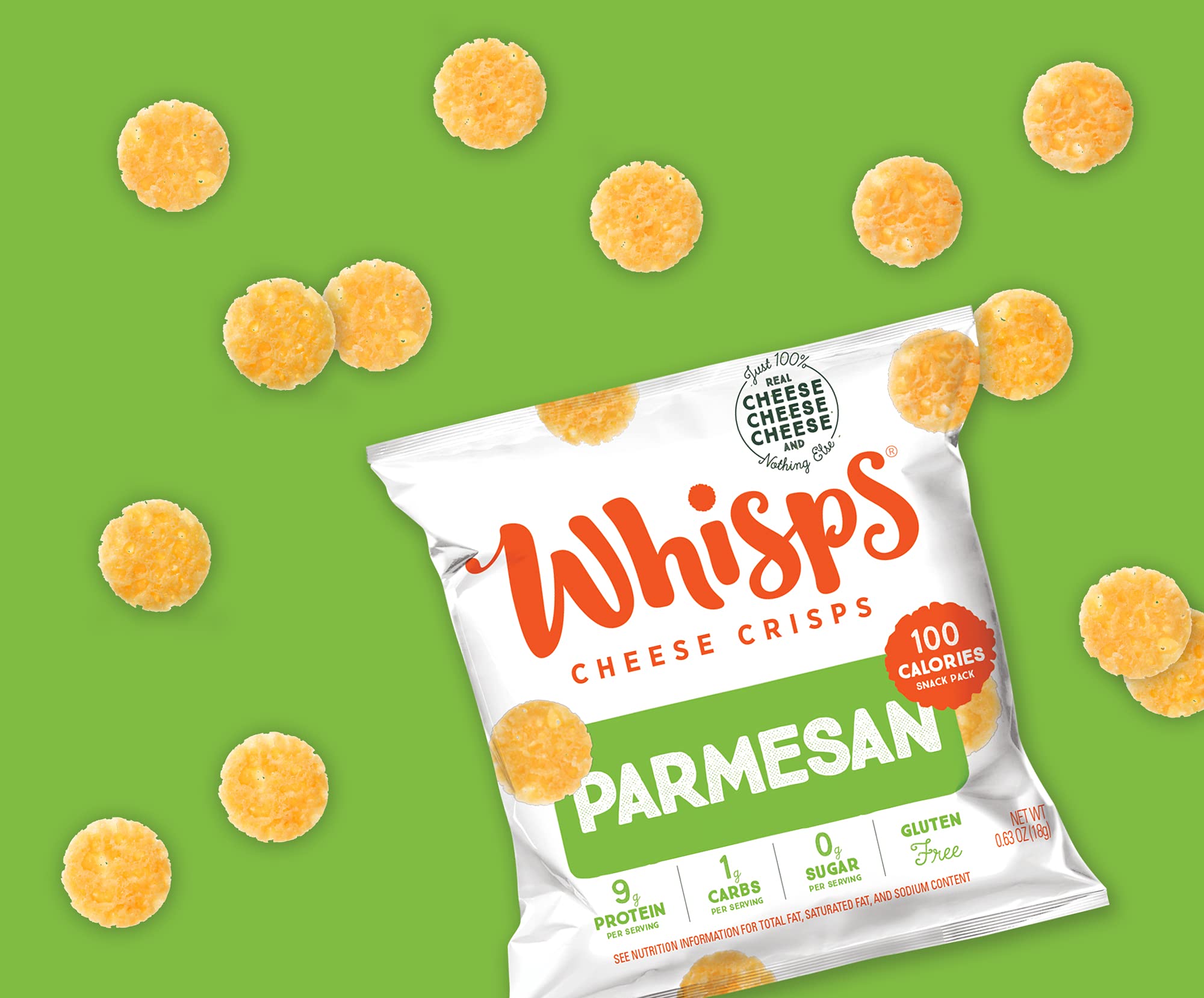 Whisps Cheese Crisps Parmesan & Cheddar Cheese | Protein Chips | Healthy Snacks | Protein Snacks, Gluten Free, High Protein, Low Carb Keto Food (0.63Oz, 12 Pack)