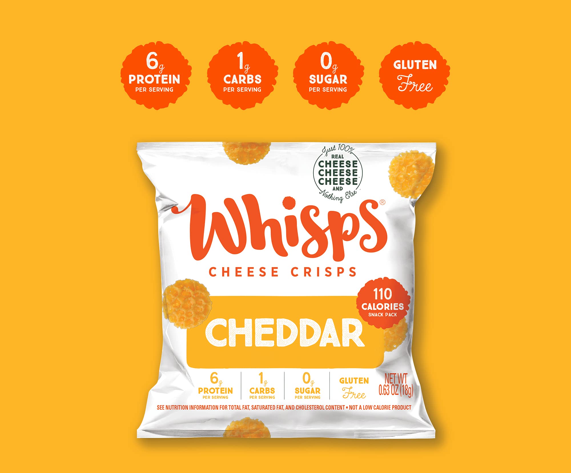 Whisps Cheese Crisps Parmesan & Cheddar Cheese | Protein Chips | Healthy Snacks | Protein Snacks, Gluten Free, High Protein, Low Carb Keto Food (0.63Oz, 12 Pack)