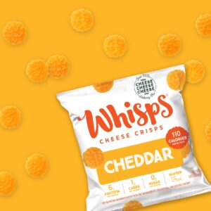 Whisps Cheese Crisps Parmesan & Cheddar Cheese | Protein Chips | Healthy Snacks | Protein Snacks, Gluten Free, High Protein, Low Carb Keto Food (0.63Oz, 12 Pack)