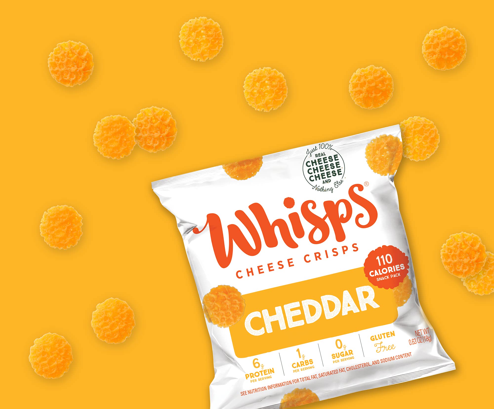 Whisps Cheese Crisps Parmesan & Cheddar Cheese | Protein Chips | Healthy Snacks | Protein Snacks, Gluten Free, High Protein, Low Carb Keto Food (0.63Oz, 12 Pack)