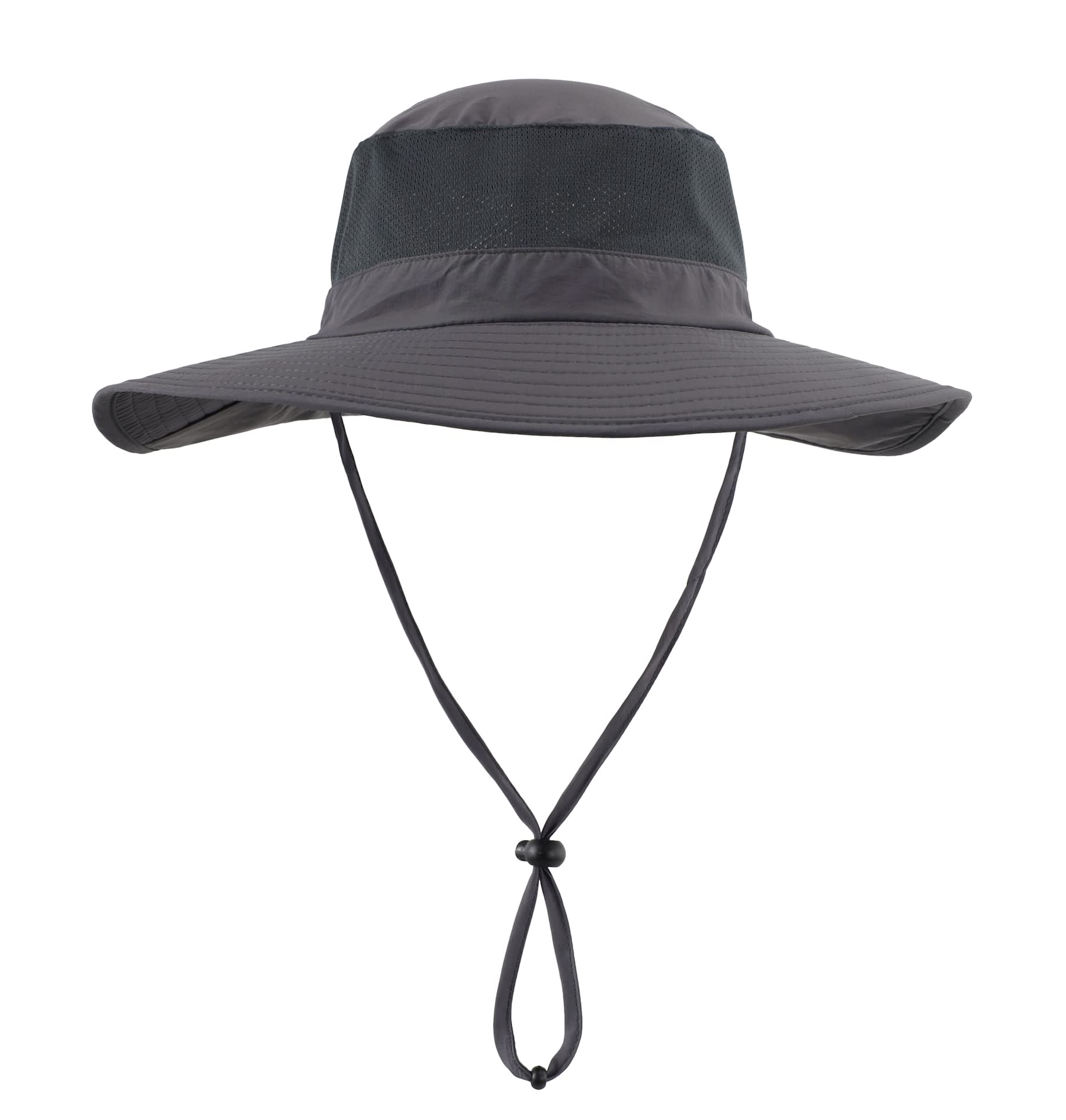 Home Prefer Outdoor UPF50+ Mesh Sun Hat Wide Brim Fishing Hat with Neck Flap (Dark Gray)