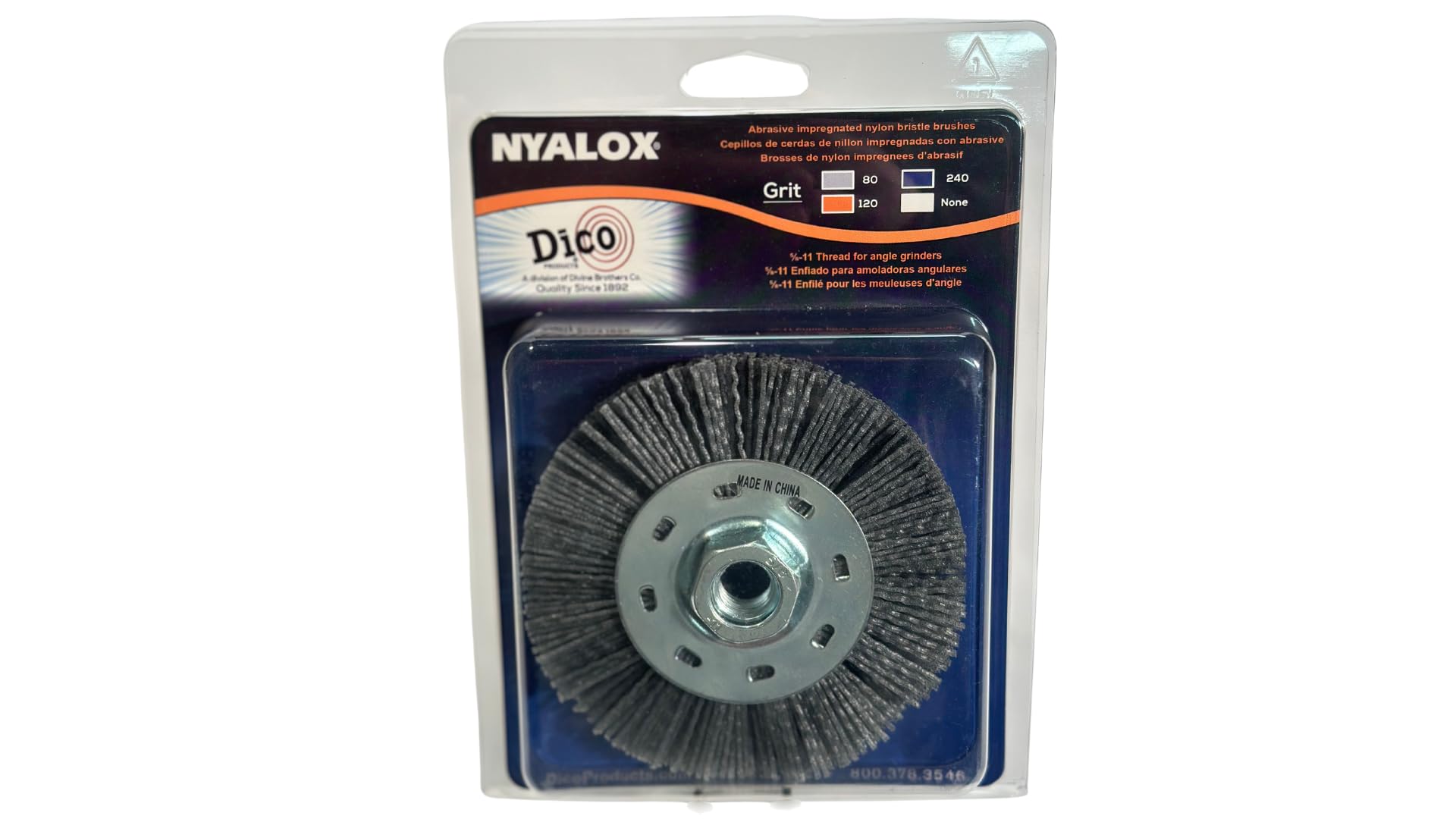 Dico Products 7200075/4.5" gray Nyalox Wheel brush, 4.5", Gray