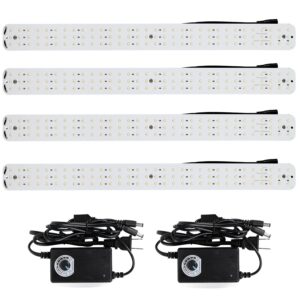 4pcs led light boards with 2pcs dimmable ac/dc power adapters for konseen product photography light box,110v~220v, 96 leds lamp beads on each light board