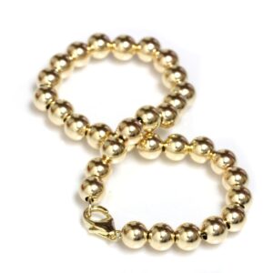 Seven Seas Pearls Gold Filled Beaded Ball Bracelet with Lobster Clasp 4 mm Beads 6" to 9" (yellow-gold-filled, 7.5)