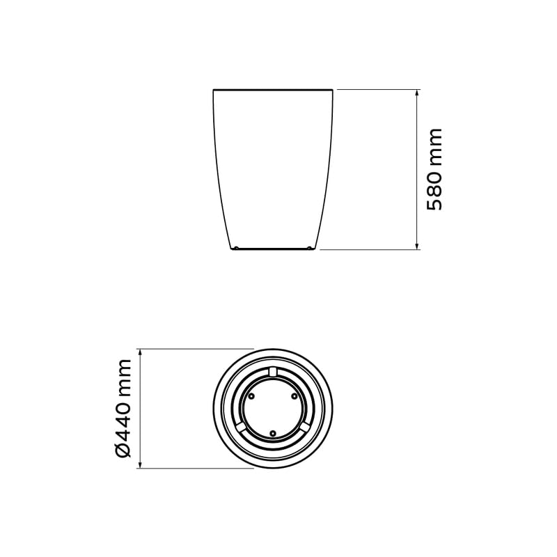 Tramontina Thai Plant Pot Plastic Taupe Diameter 44 x Height 58 cm Weatherproof Volume 55 litres