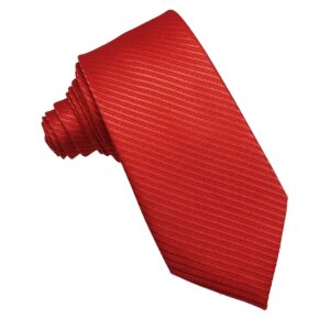 Wehug Men's Classic Solid Tie Silk Woven Necktie Jacquard Neck Red Ties For Men LD0050