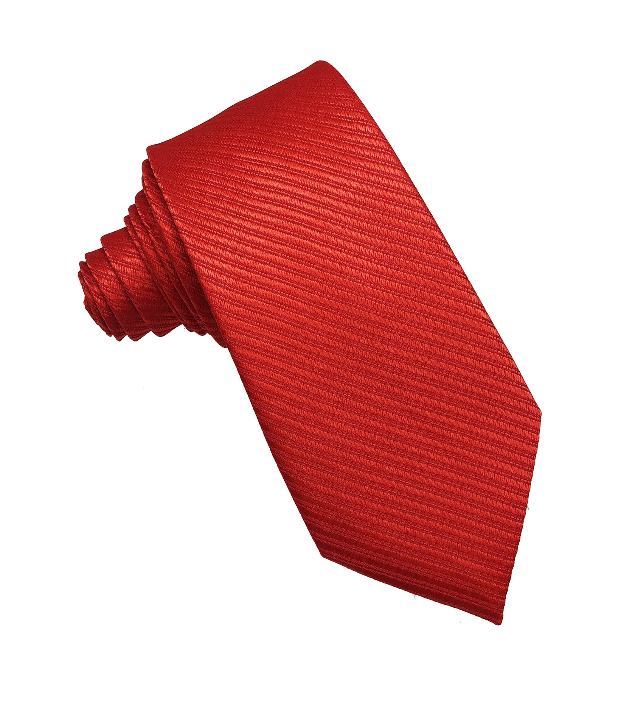 Wehug Men's Classic Solid Tie Silk Woven Necktie Jacquard Neck Red Ties For Men LD0050