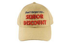 eakanh birthday baseball cap, don't forget my senior discount hat for dad grandpa elders father's grandparents beige