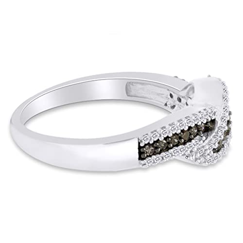 AFFY 1/2 CTTW Sterling Silver White & Brown Diamond ring