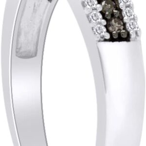 AFFY 1/2 CTTW Sterling Silver White & Brown Diamond ring