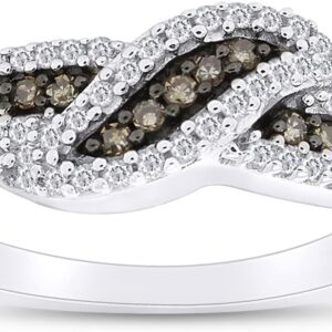 AFFY 1/2 CTTW Sterling Silver White & Brown Diamond ring