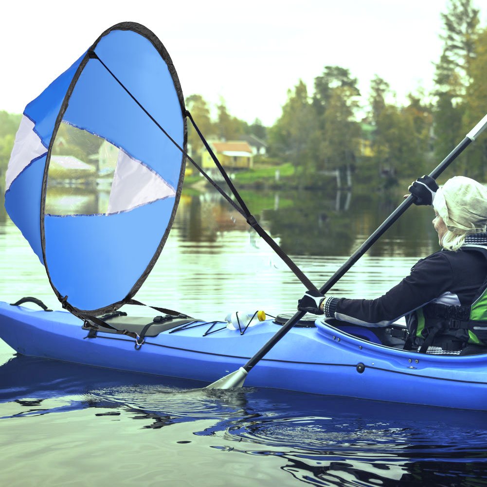 Kayak Wind Sail Downwind Wind Paddle Rowing Boats Wind Fold Up Sail Kayak Canoe Accessory