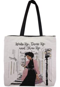 african american expressions - show up woven tote bag (cotton blend, 17" x 17") wtb-12