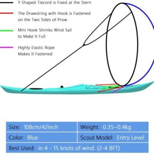 Kayak Wind Sail Downwind Wind Paddle Rowing Boats Wind Fold Up Sail Kayak Canoe Accessory