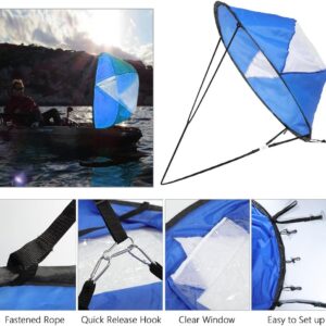 Kayak Wind Sail Downwind Wind Paddle Rowing Boats Wind Fold Up Sail Kayak Canoe Accessory