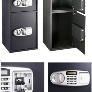 Digital Double Door Gun Safe Depository Drop Box Gun Safes Cash Office Security Lock by Empire Discount