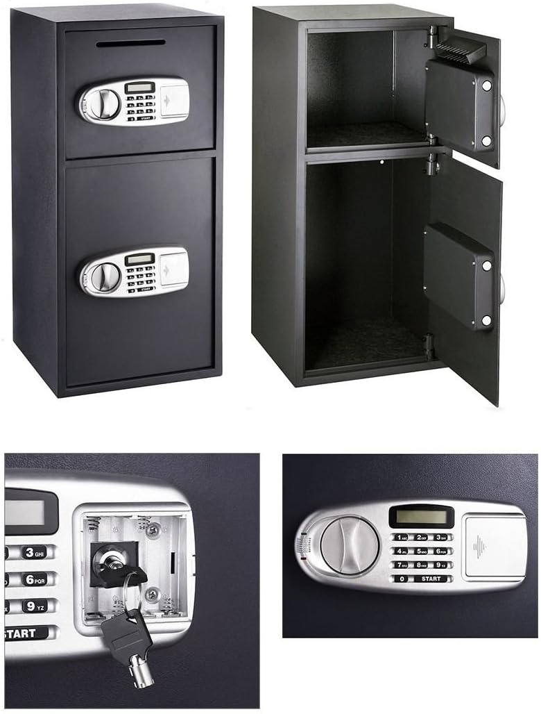 Digital Double Door Gun Safe Depository Drop Box Gun Safes Cash Office Security Lock by Empire Discount