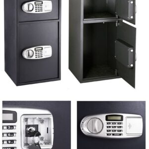 Digital Double Door Gun Safe Depository Drop Box Gun Safes Cash Office Security Lock by Empire Discount