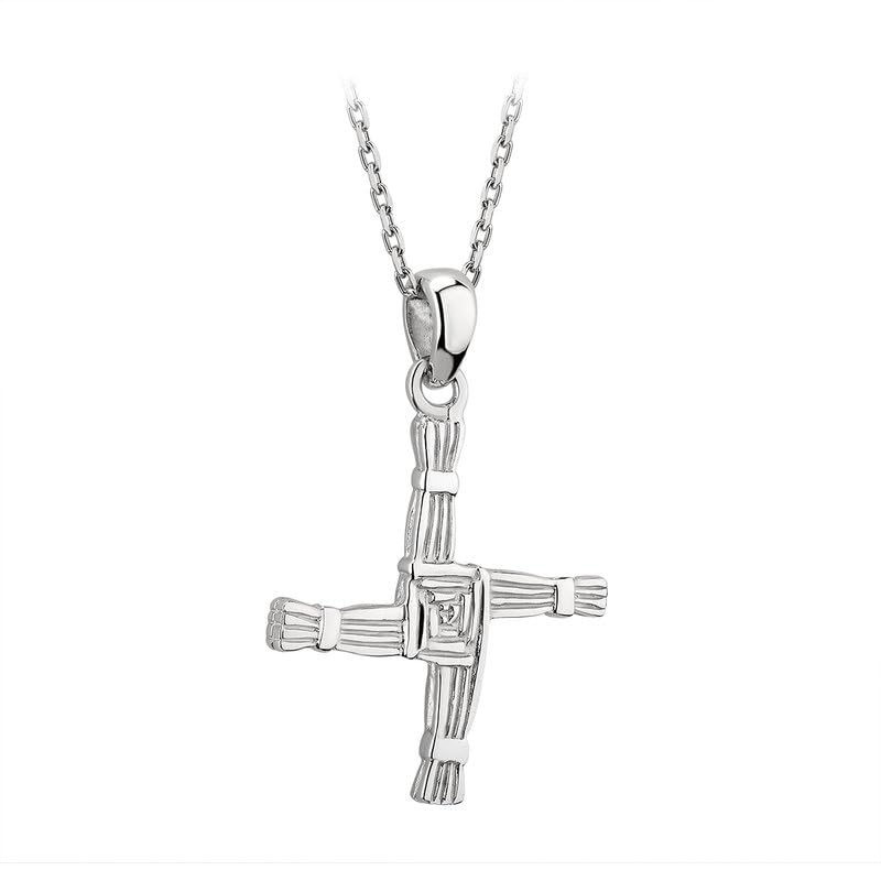 Biddy Murphy St. Brigid Cross Necklace Sterling Silver Two Sided Made in Ireland