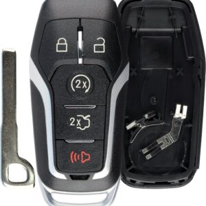 KeylessOption Keyless Entry Remote Smart Key Fob Shell Case for Ford Fusion Mustang Edge M3N-A2C31243800