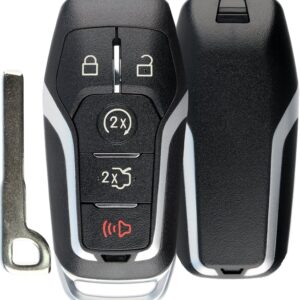 KeylessOption Keyless Entry Remote Smart Key Fob Shell Case for Ford Fusion Mustang Edge M3N-A2C31243800