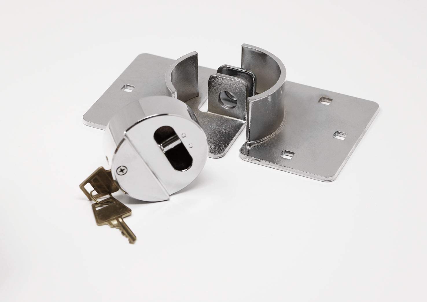 Maypole Heavy Duty Security Lock Suitable for Vans, Sheds & Garages Rust Resistant Chrome 2 kg, Silver