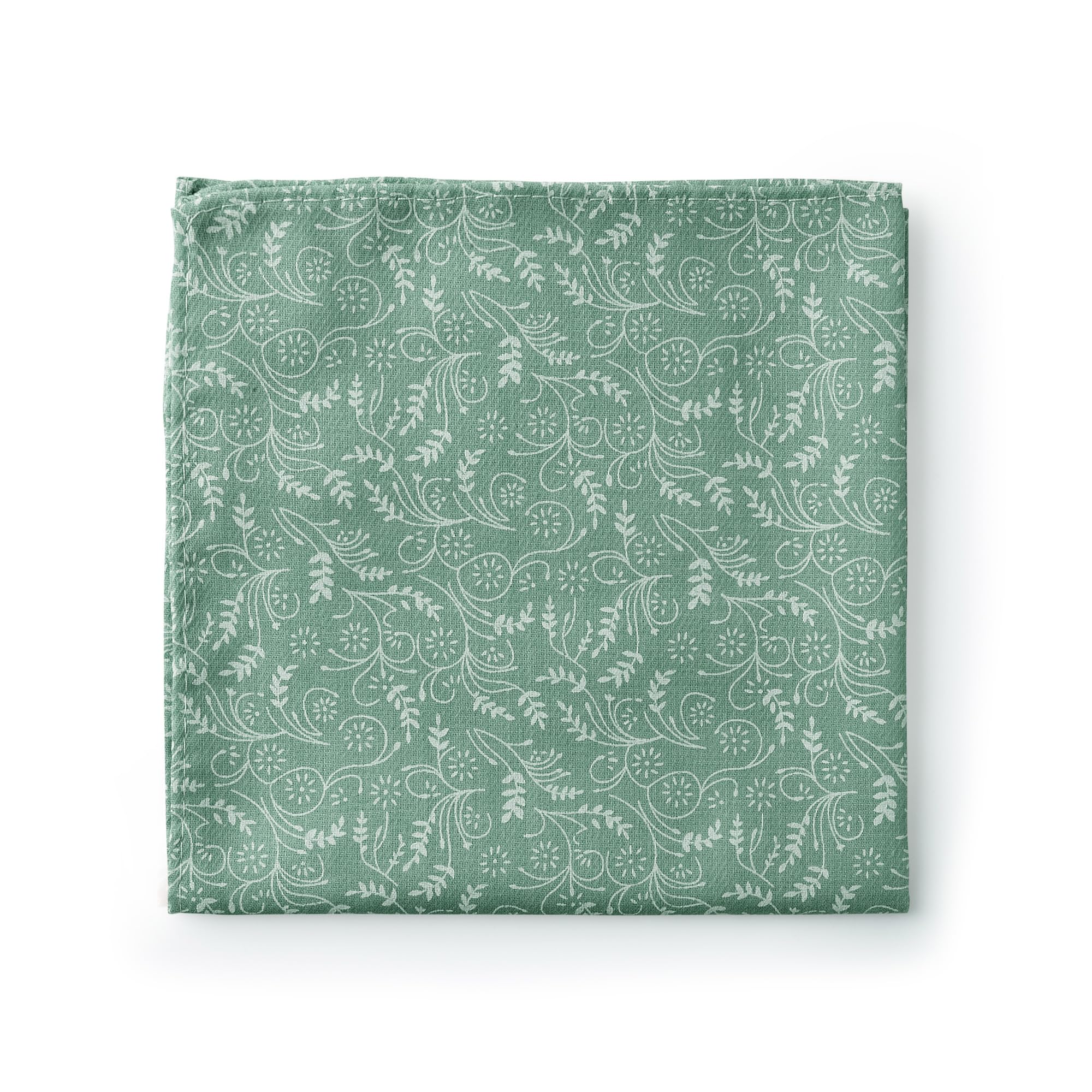 Jacob Alexander Men's Floral Pocket Square Handkerchief - Dusty Sage