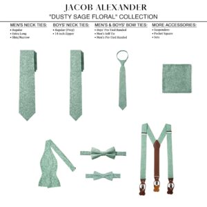 Jacob Alexander Men's Floral Pocket Square Handkerchief - Dusty Sage