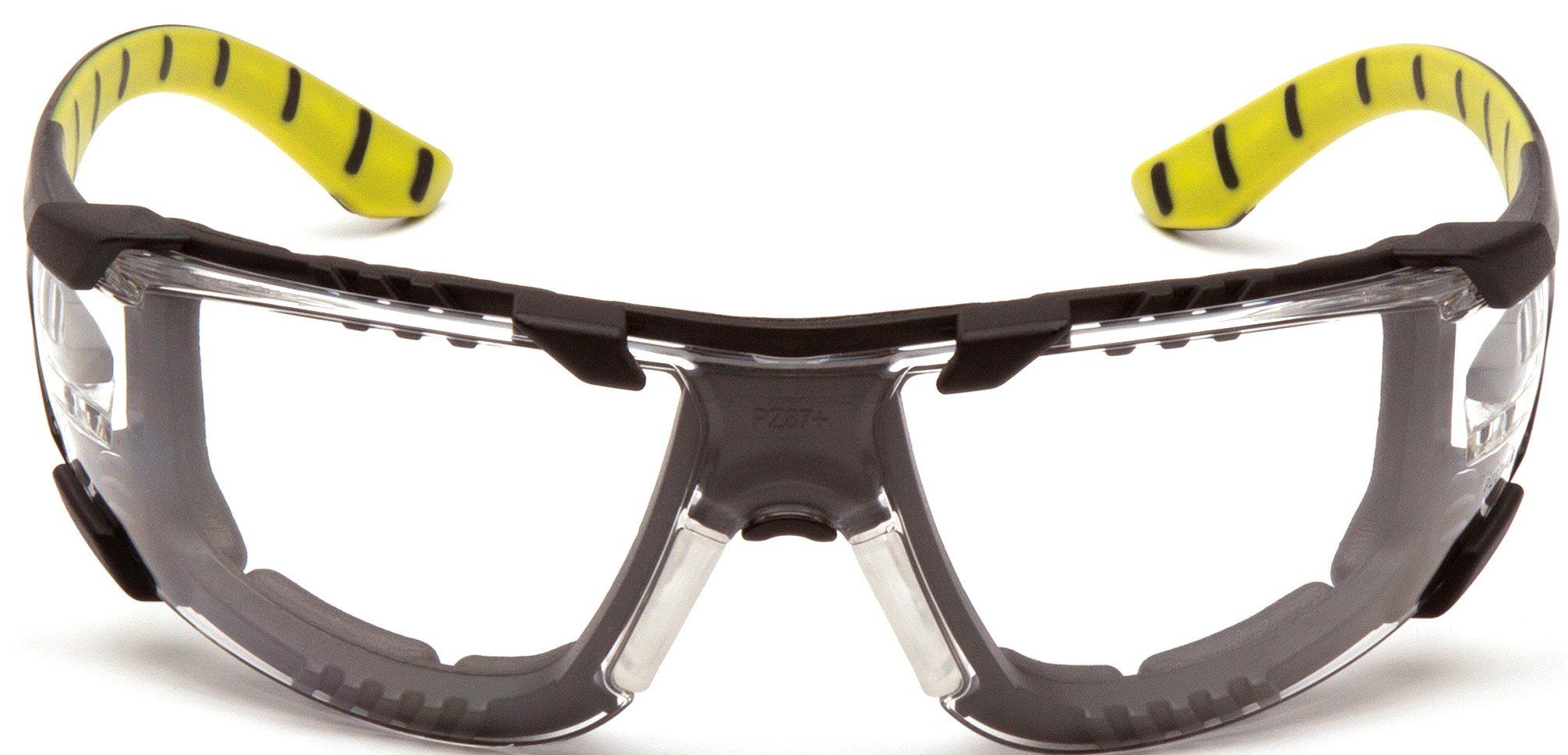 Pyramex Endeavor Plus Safety Glass Black/Green Frame With Foam Padding Clear H2MAX Anti-fog Lens