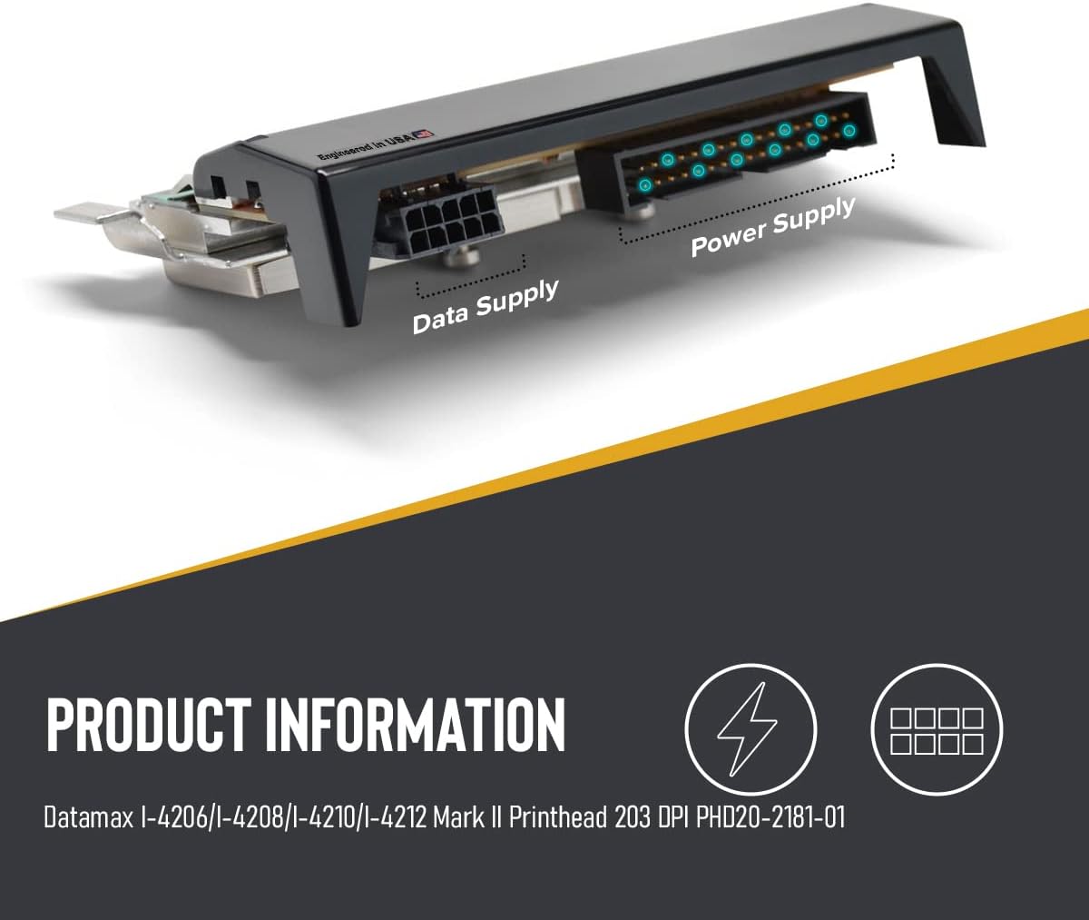 Compatible Datamax PHD20-2181-01 Print Head Compatible for I-Class Printers I-4206 I-4208 | 203 DPI Resolution