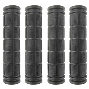 kasteco 2 pairs bicycle handle bar grips mushroom grips for bmx/mtb/road mountain bikes, black