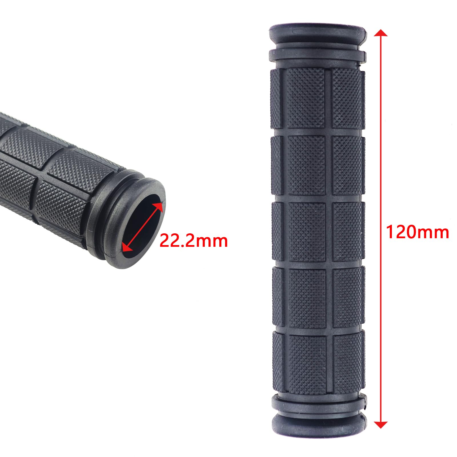 Kasteco 2 Pairs Bicycle Handle Bar Grips Mushroom Grips for BMX/MTB/Road Mountain Bikes, Black