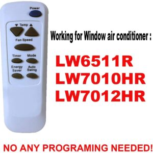 Replacement for LG Window Air Conditioner Remote Control for LW6511R LW7010HR LW7012HR