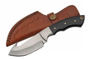 szco supplies stainless steel horn guthook hunting knife, black