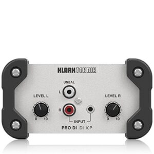 klark teknik pro di di 10p passive di box with stereo input/summed mono output, midas transformer and extended dynamic range