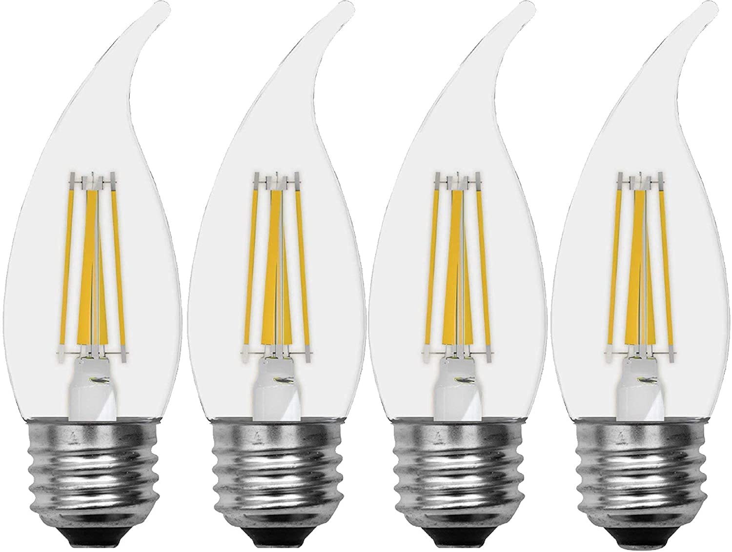 GE Relax LED Light Bulbs, 40 Watt, Soft White, Decorative Bulbs, Clear, Medium Base (4 Pack)