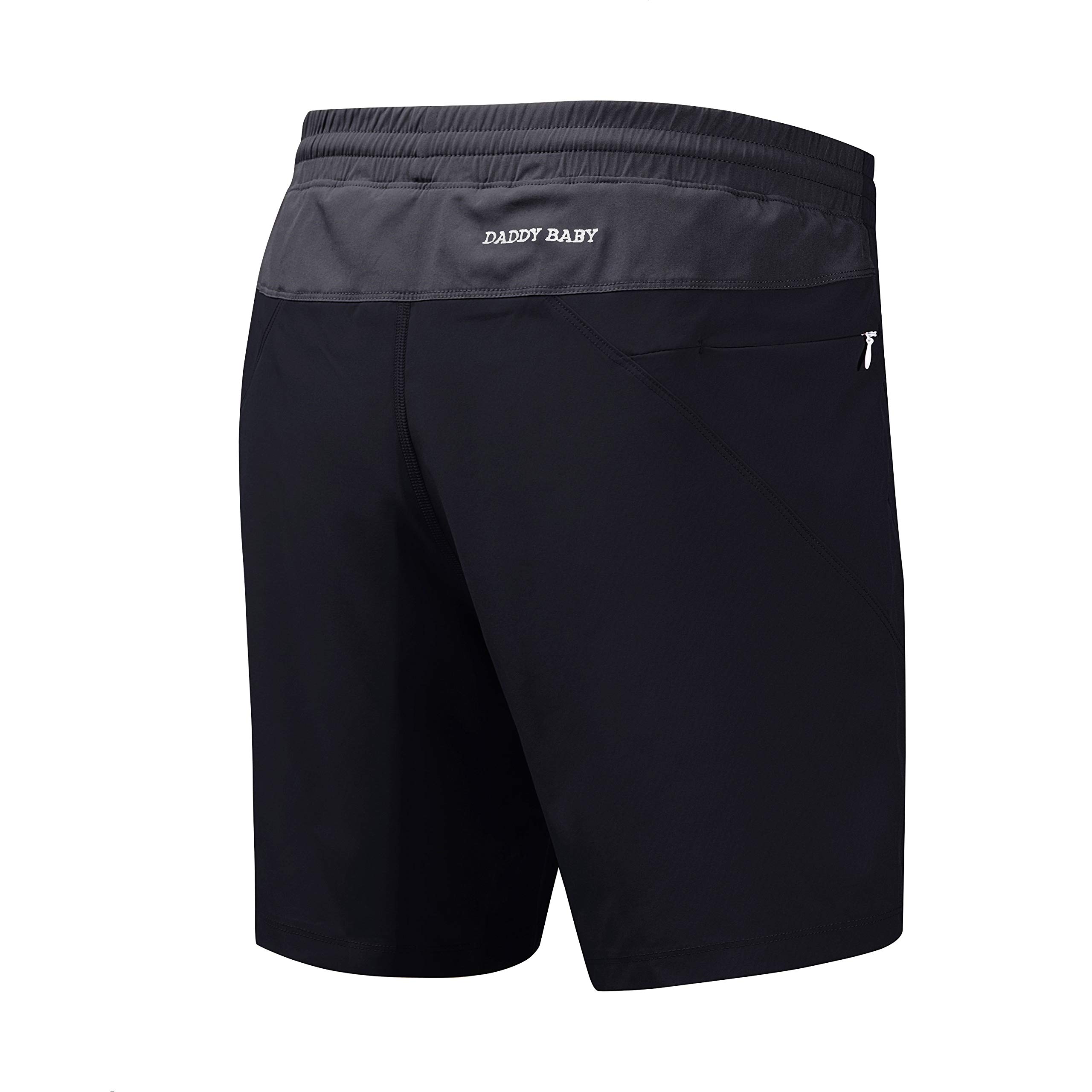 Men's Workout Running Performance Sport Gym Shorts with Built-in Underwear and Zipper Pockets