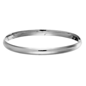 Silverly 6 mm Plain Round 925 Solid Silver Bangle - Classic Sterling Silver Bracelet for Women - Thin Stackable Ladies Bracelets - Minimalist Silver Stacking Bracelets for Daughter