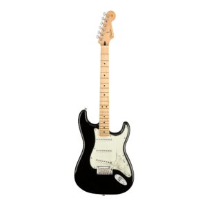 fender player stratocaster sss electric guitar, with 2-year warranty, black, maple fingerboard