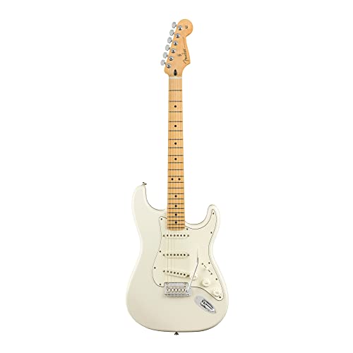 Fender Player Stratocaster SSS Electric Guitar, with 2-Year Warranty, Polar White, Maple Fingerboard