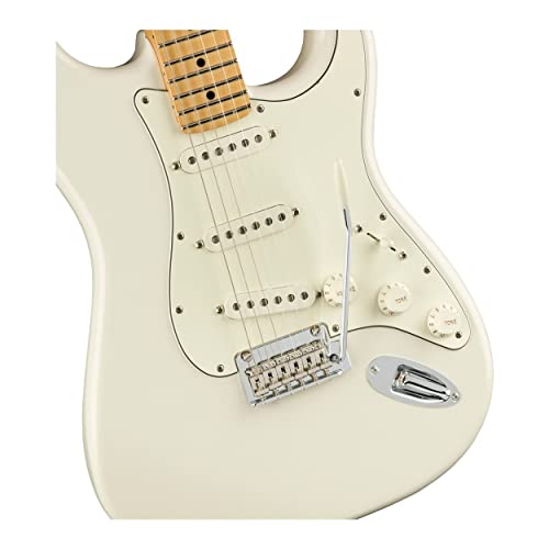 Fender Player Stratocaster SSS Electric Guitar, with 2-Year Warranty, Polar White, Maple Fingerboard