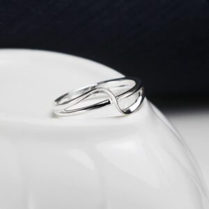 SILVERLINE JEWELRY 925 Sterling Silver Wave Design Ring, Sizes 5-10