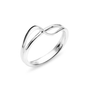 SILVERLINE JEWELRY 925 Sterling Silver Wave Design Ring, Sizes 5-10