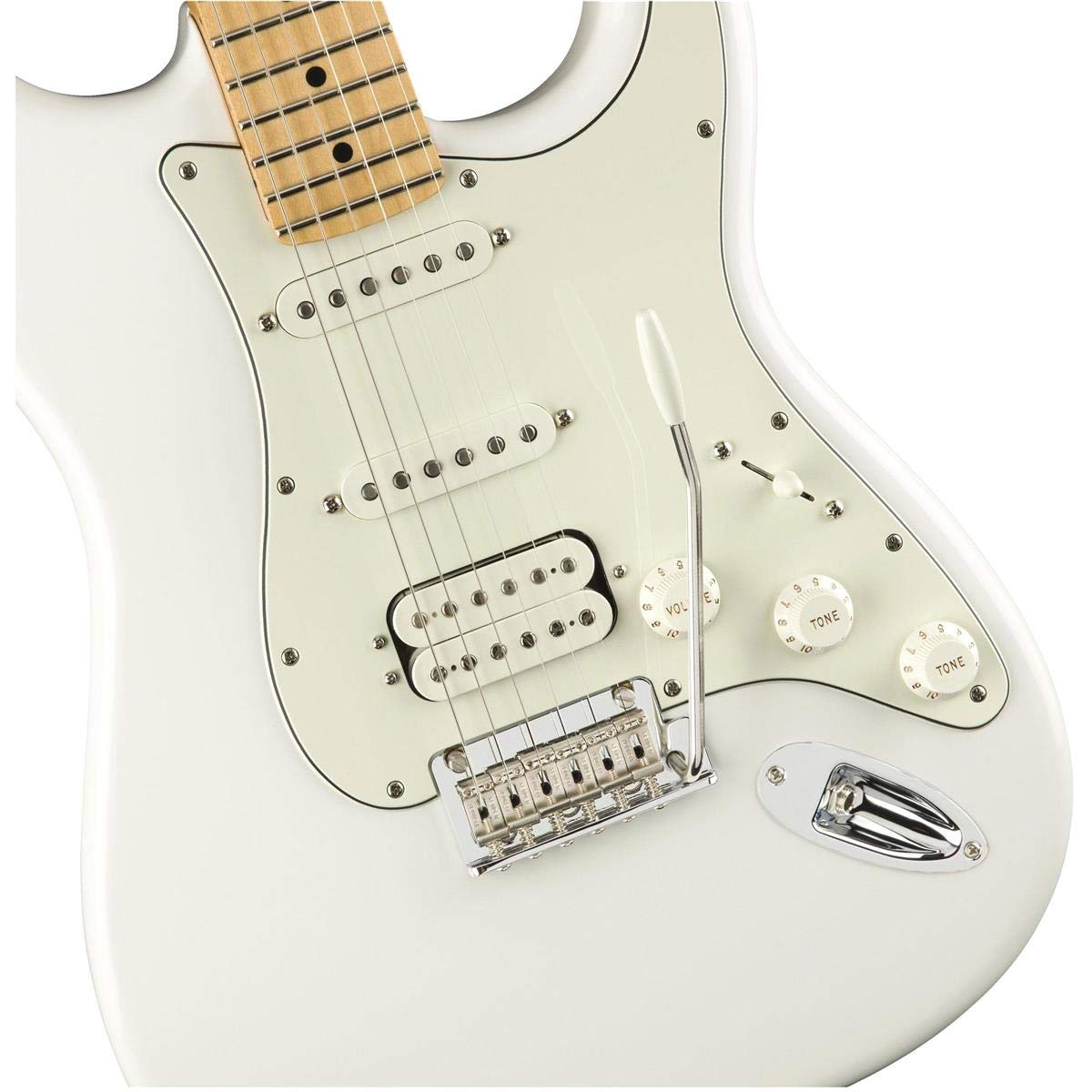 Fender Player Stratocaster HSS Electric Guitar, with 2-Year Warranty, Polar White, Maple Fingerboard